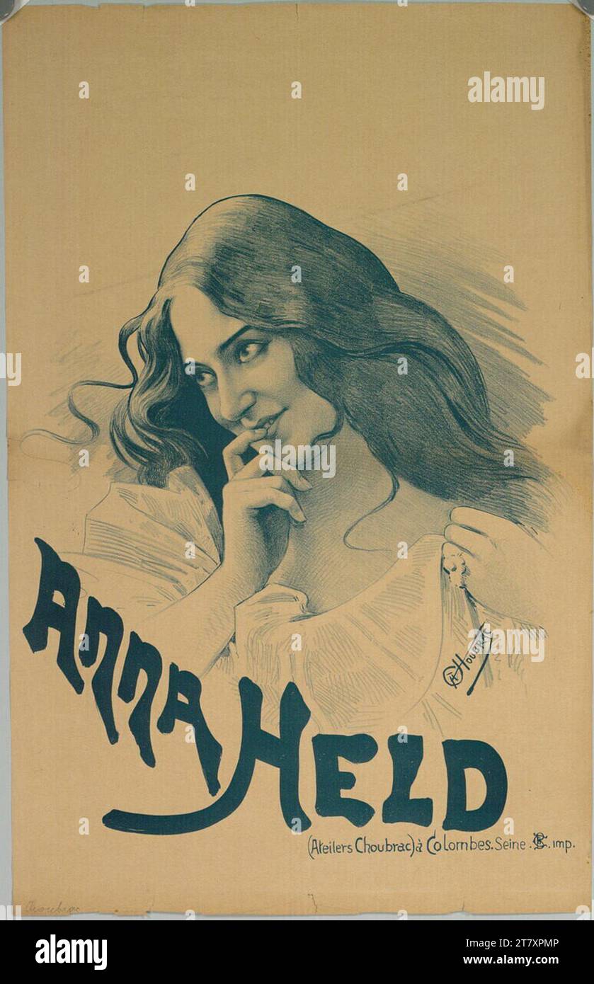 Alfred Choubrac ANNA HELD. Lithograph; Blue around 1890 Stock Photo - Alamy