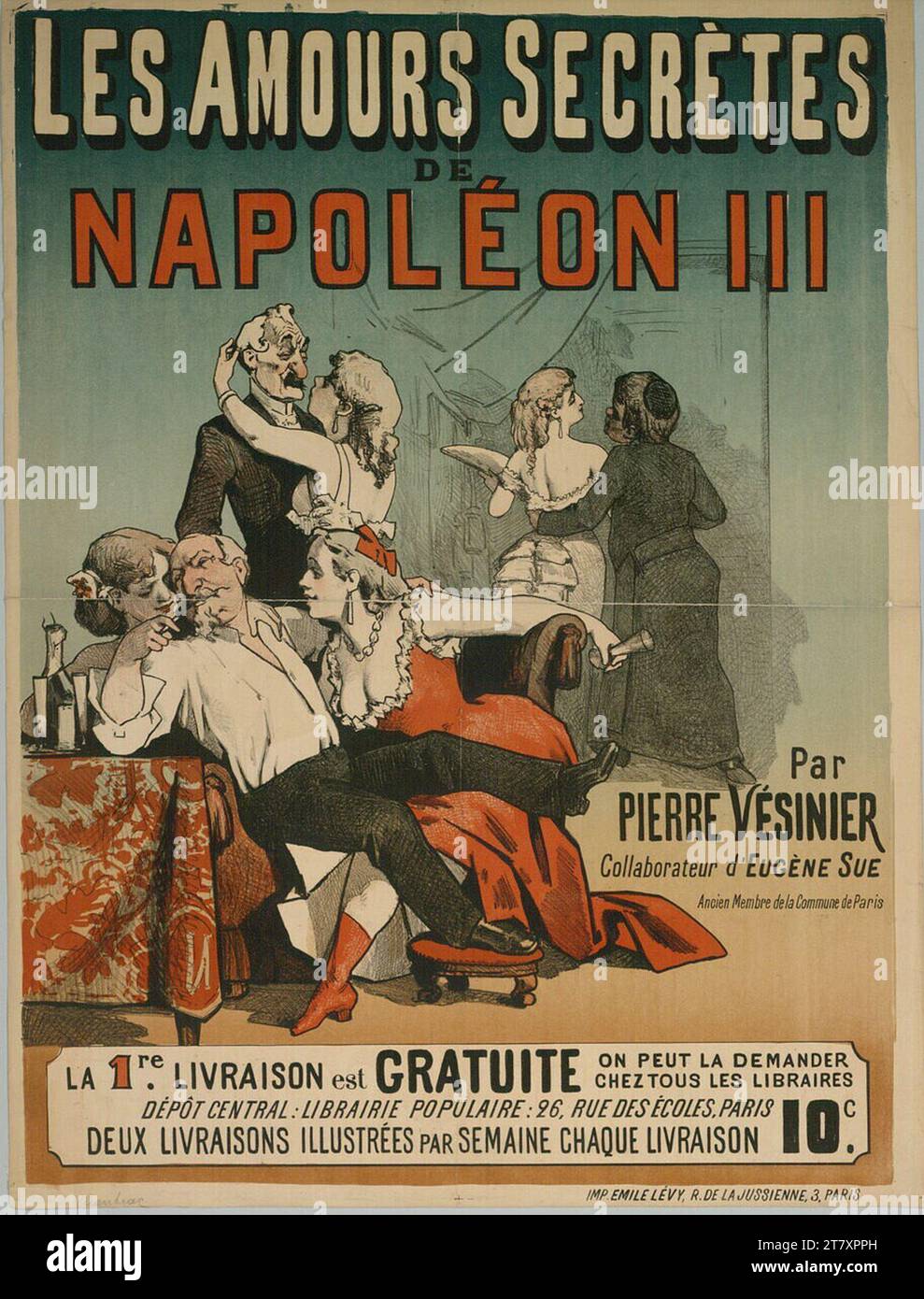Alfred Choubrac The secret loves of Napoleon III. Color around 1890 ...