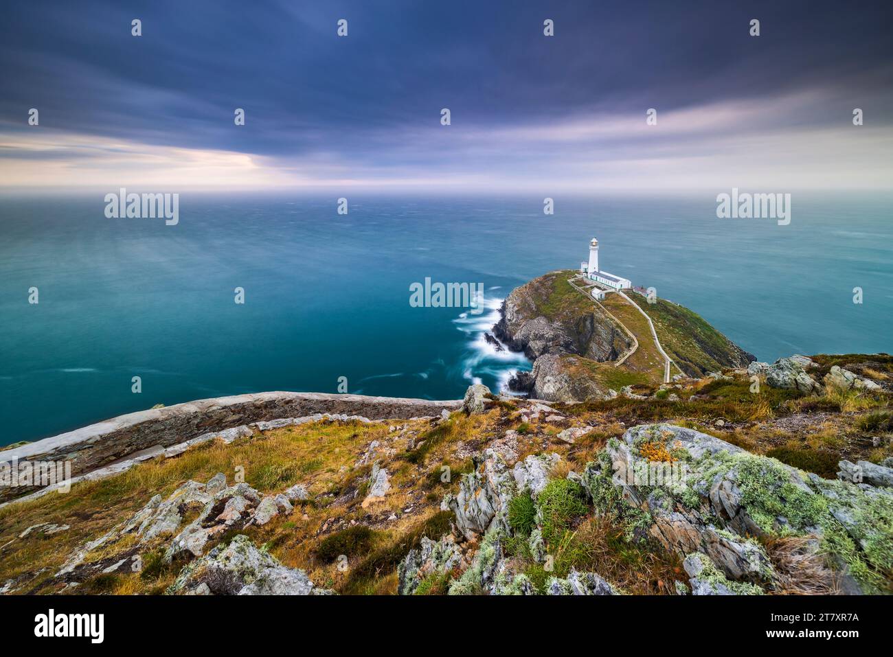 South Stack Lighthouse at sunset, Anglesey, Holy Island, Wales, Great ...