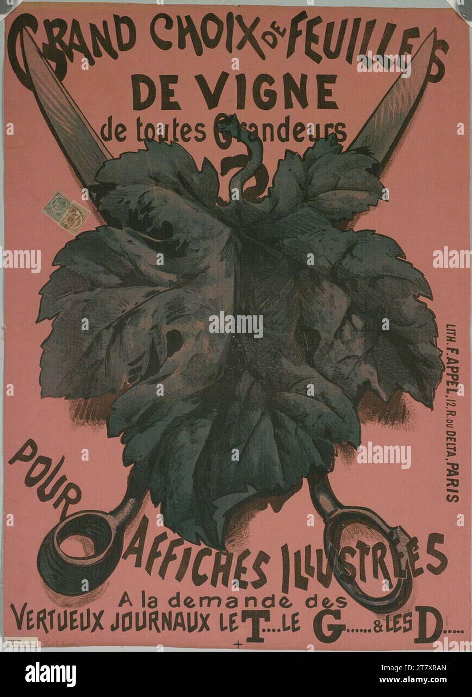 Alfred Choubrac Large choice of vine leaves for illustrated posters ...