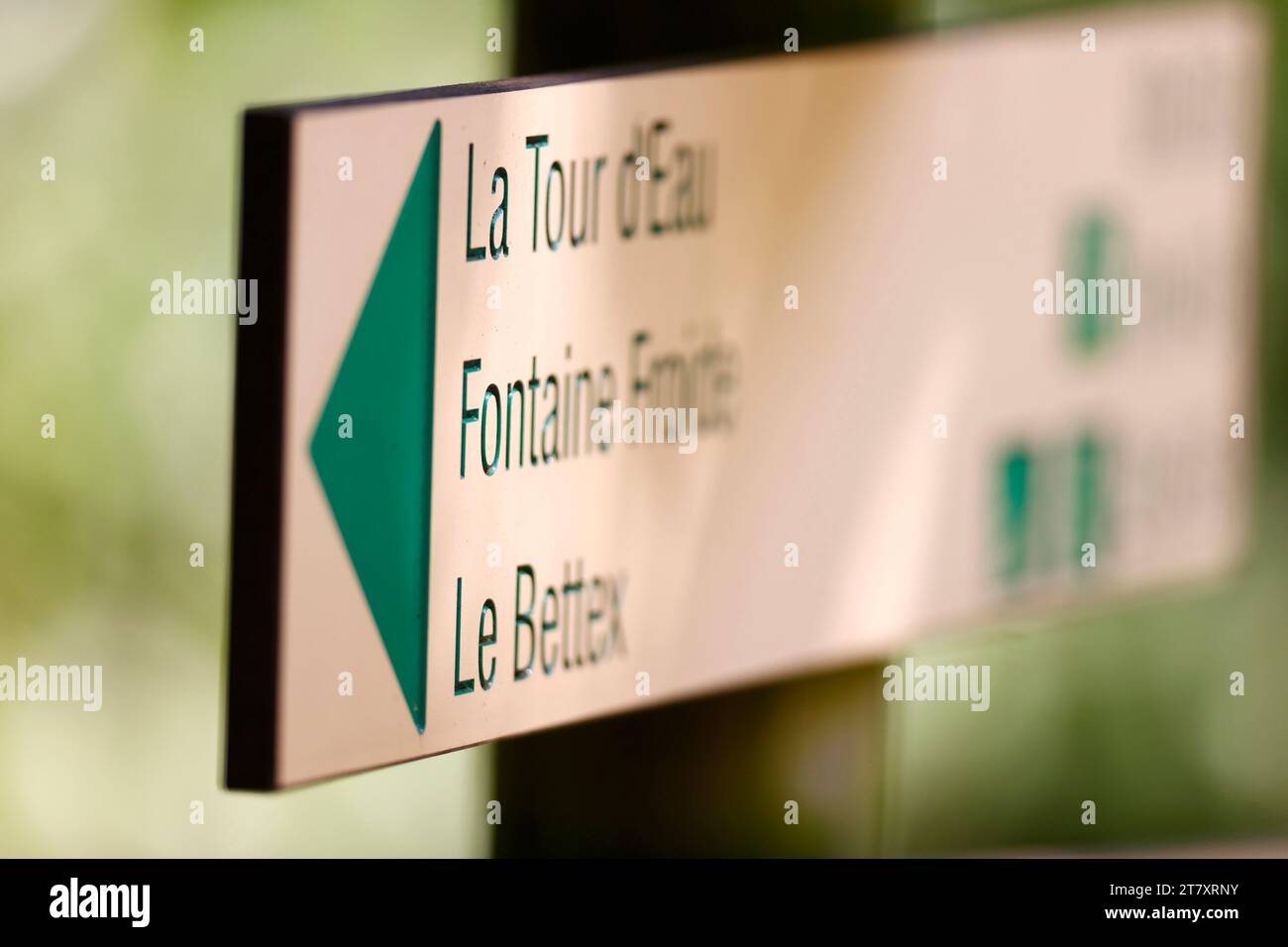 Signs for walking paths in the French Alps. Saint-Gervais Mont-Blanc ...