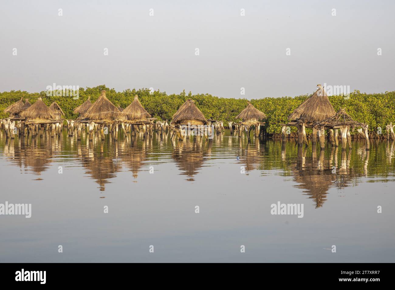 Ancient granaries on an island among mangrove trees, Joal-Fadiouth ...