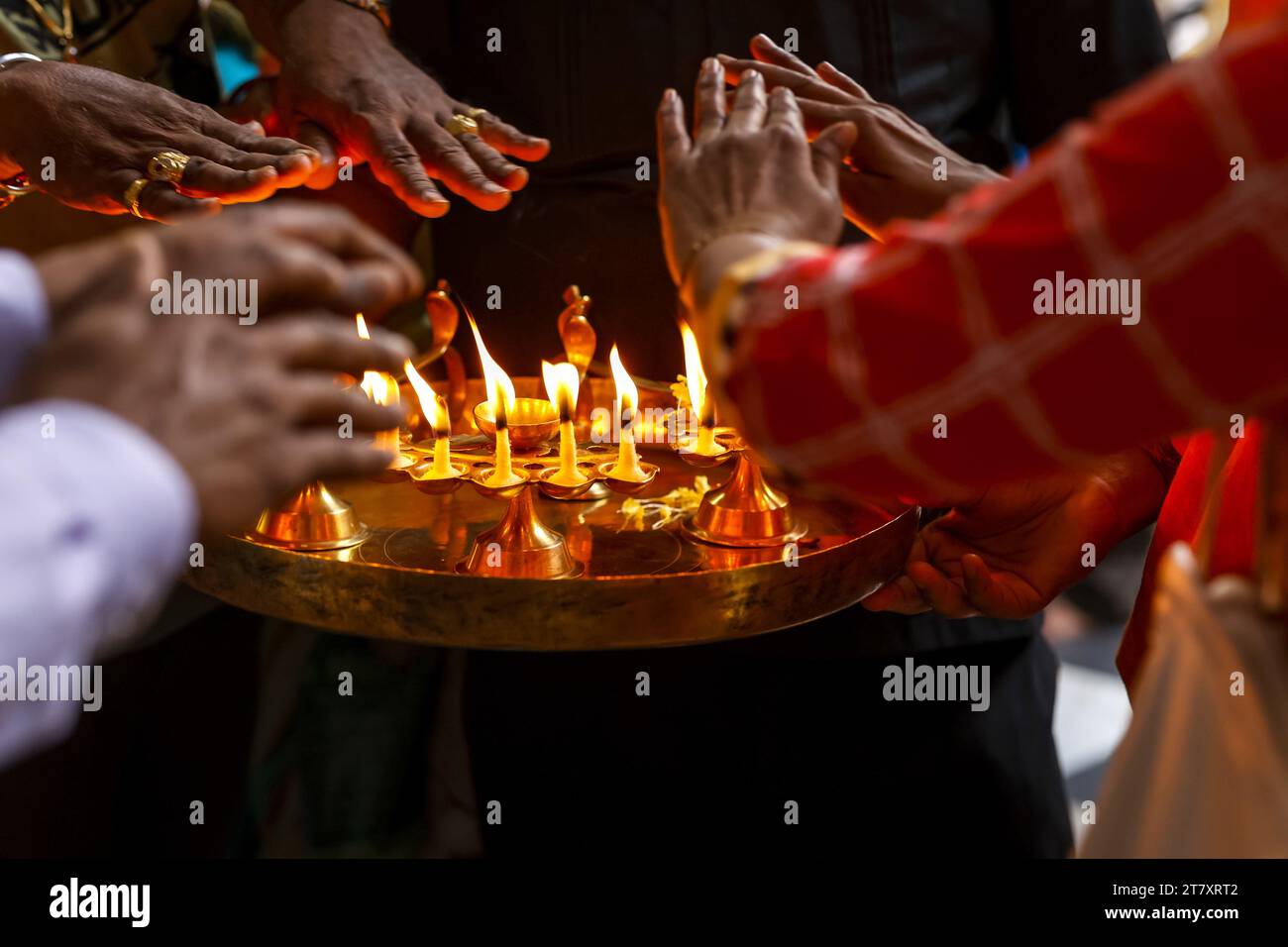 Puja in ISKCON temple in Juhu, Mumbai, India, Asia Stock Photo - Alamy