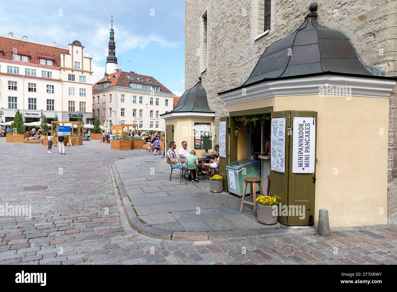 Locals and tourists enjoying in bar and restaurants in old part of ...