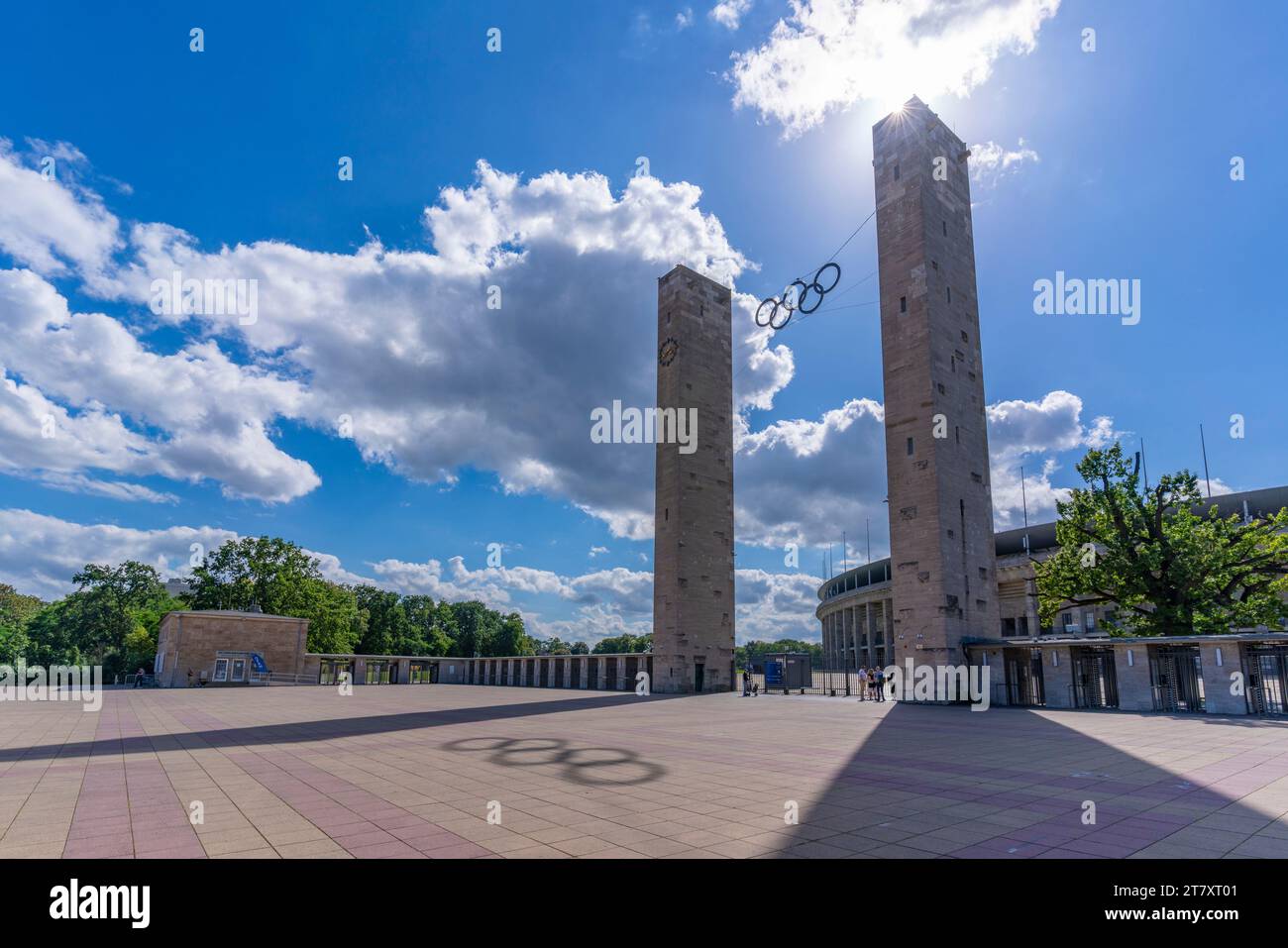 View of exterior of Olympiastadion Berlin, built for the 1936 Olympics ...