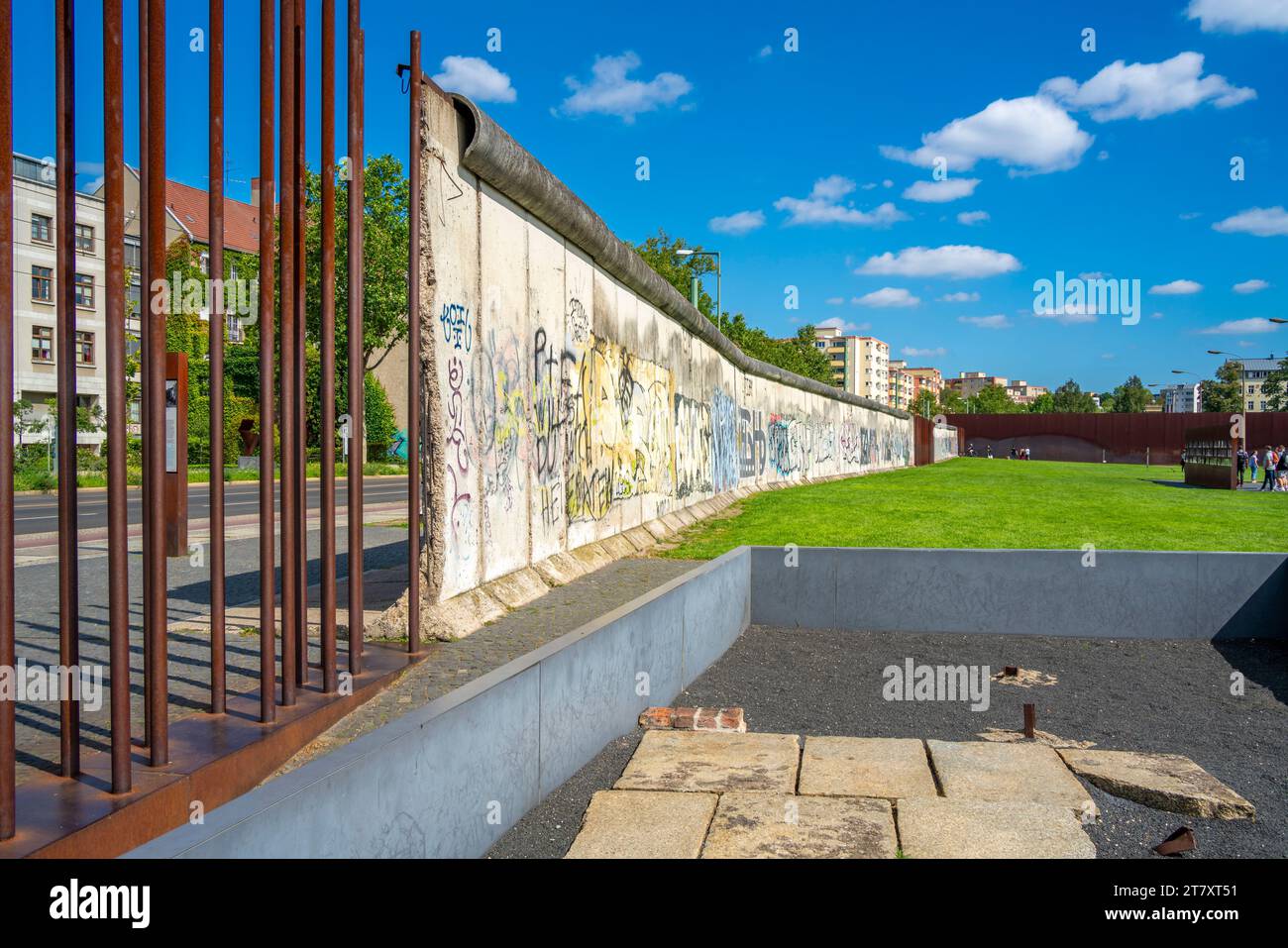 View of section of the wall at the Berlin Wall Memorial, Memorial Park ...