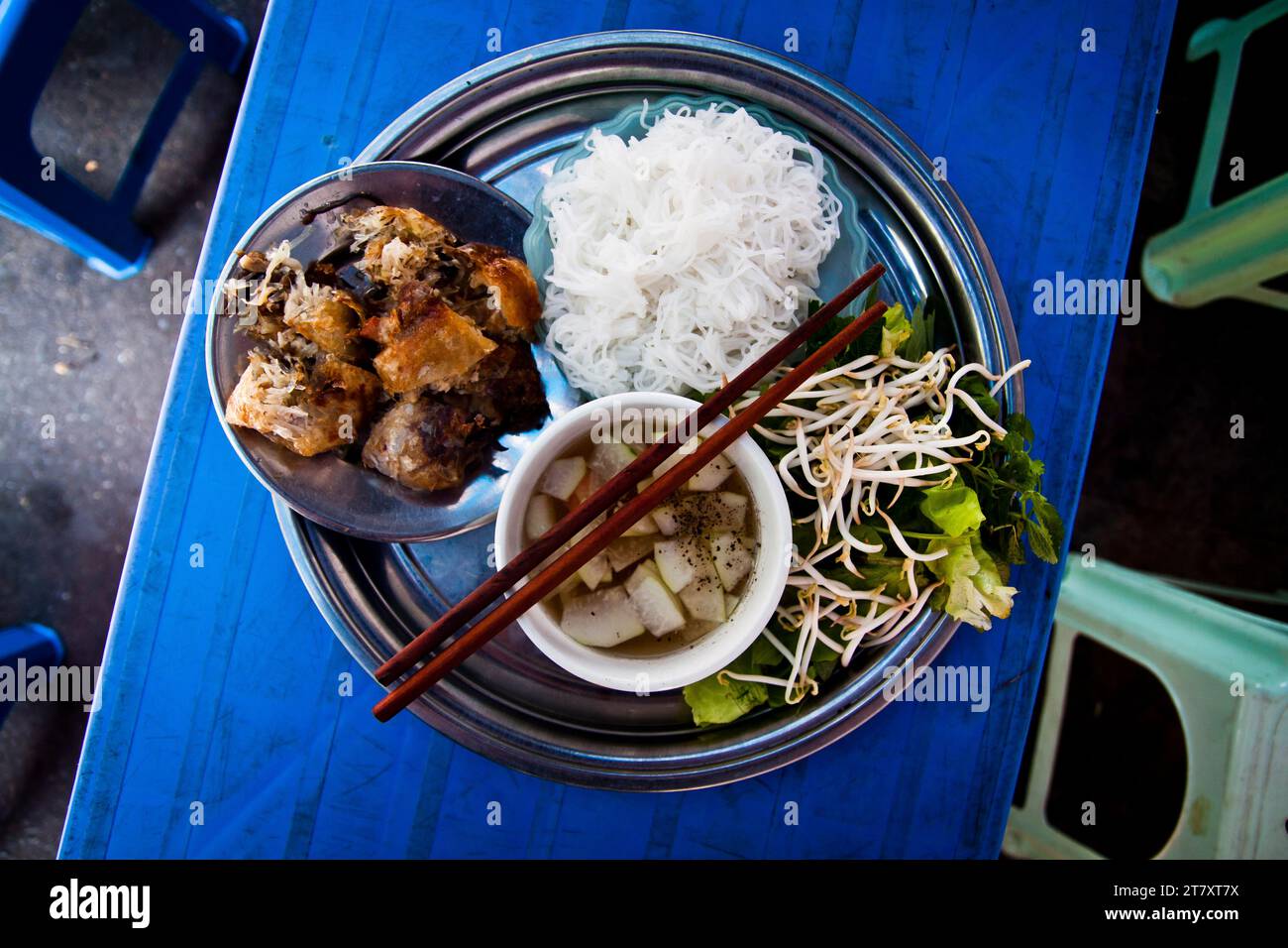 Bun nem in Hanoi's old quarter, Vietnam, Asia Stock Photo - Alamy