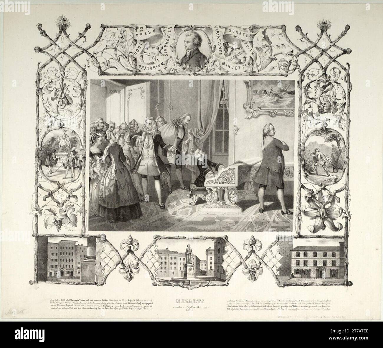 Ludwig Czerny Mozart's first appearance in Paris. Lithography 1852 ...