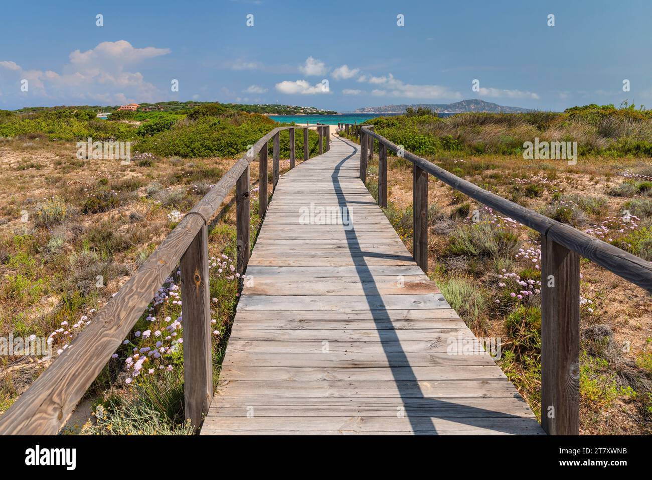 Path (boardwalk) to Porto Pollo Beach, Porto Puddu, Gallura, Sardinia ...