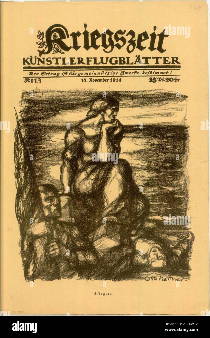 Otto Hettner Sitting on a rock, thoughtful figure with two companions ...