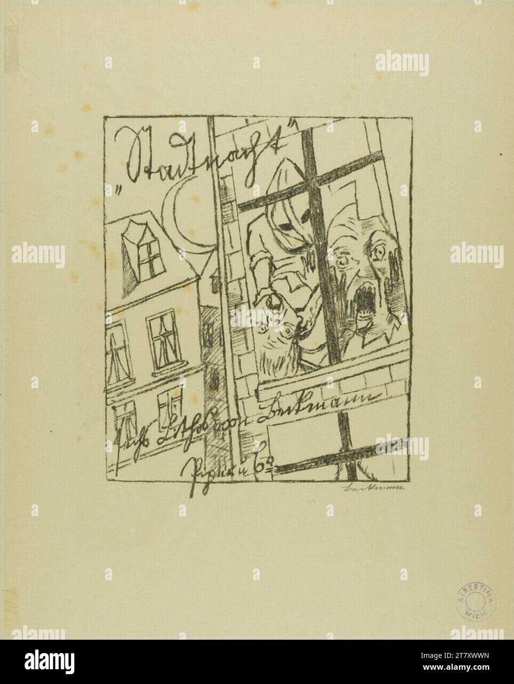 Max Beckmann Stadtnacht; Title leaf. Lithography, Japanese paper 1920 ...