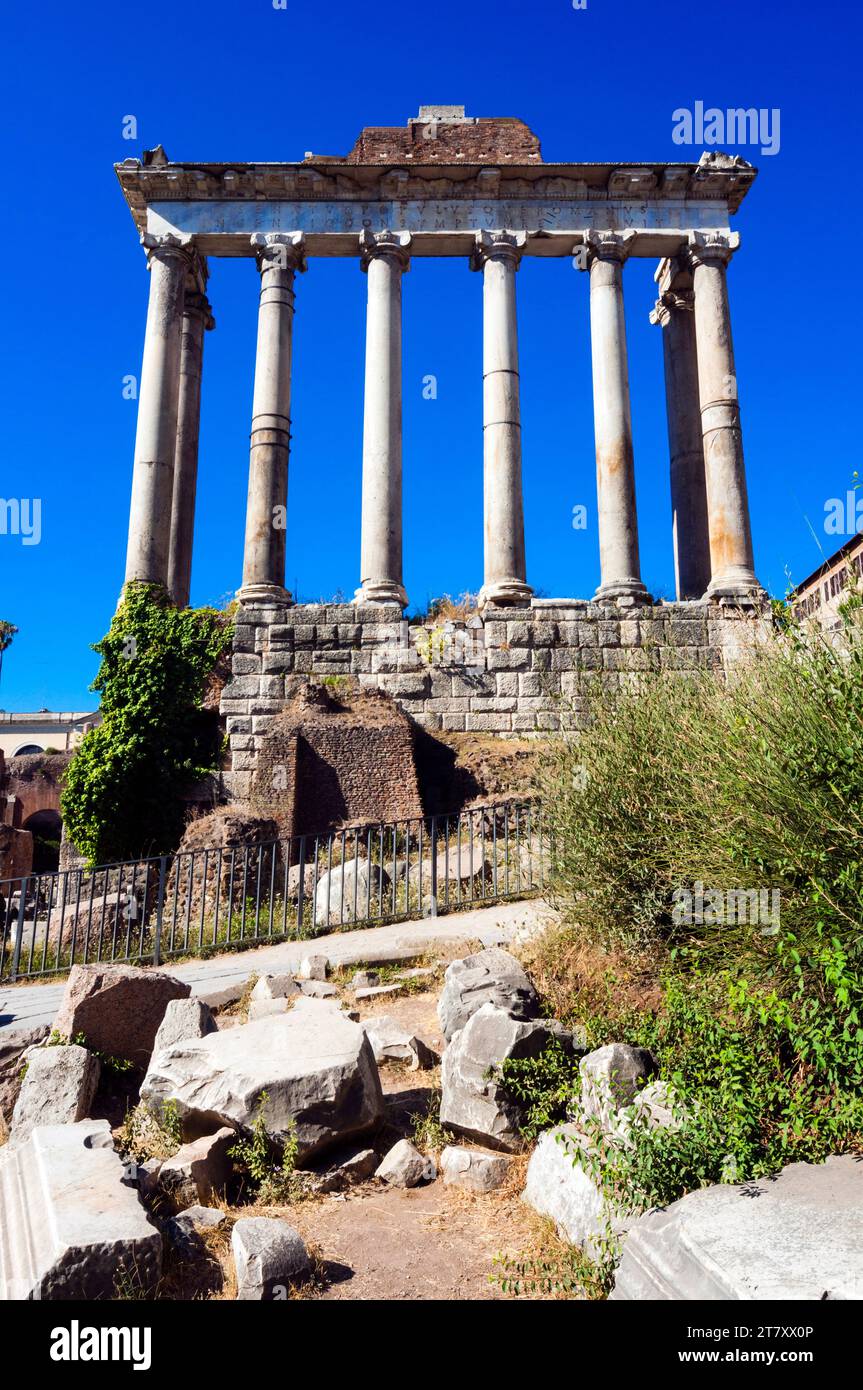 Temple of Saturn, Roman Forum, UNESCO World Heritage Site, Rome, Latium ...