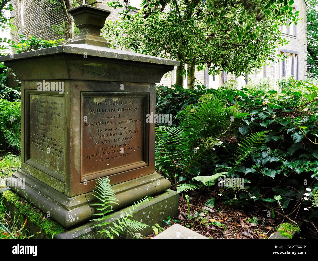 The Brown Family Memorial in Haworth Churchyard, Haworth, Yorkshire ...