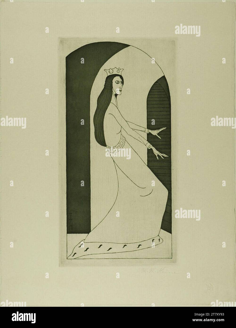 Thomas Theodor Heine Shakespeare Visionen; Macbeth. Etching on Japanese ...