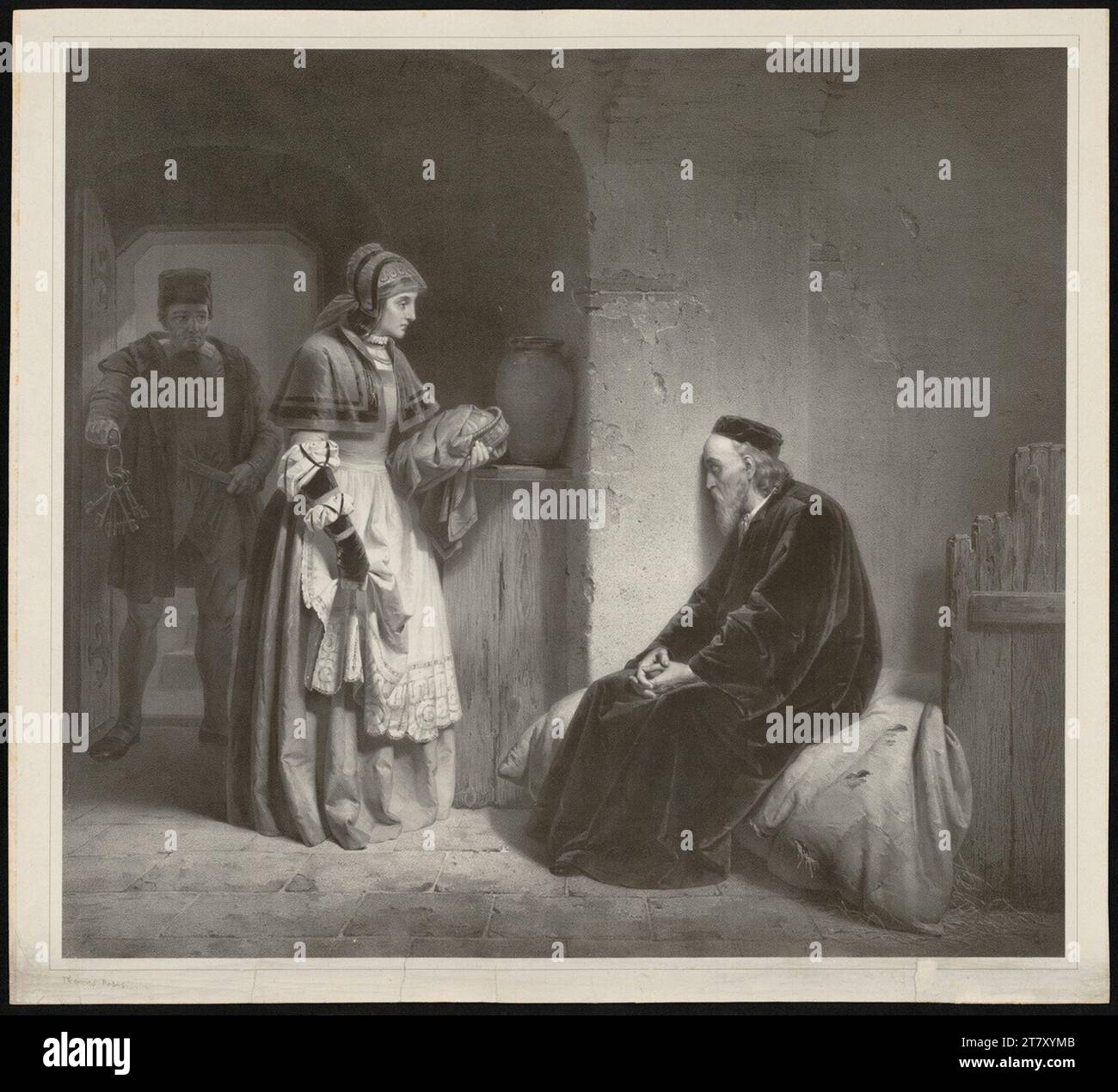 Ferdinand Piloty (The Younger) Thomas Morus in prison with guard and ...