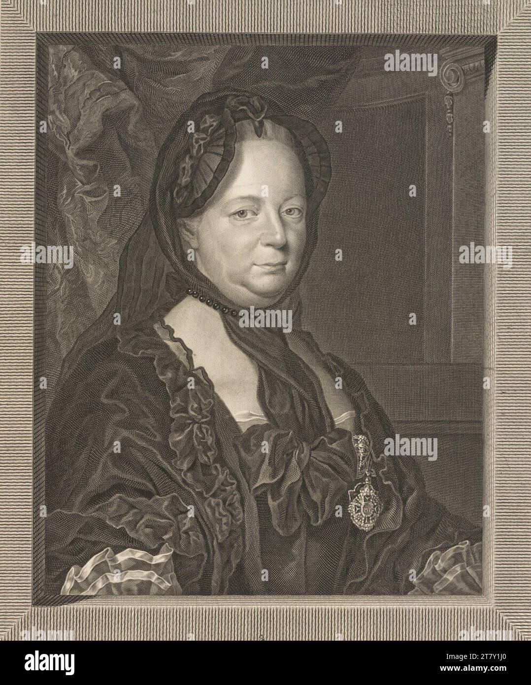 Jacob Matthias Schmutzer (Engraver) Empress Maria Theresia as a widow ...