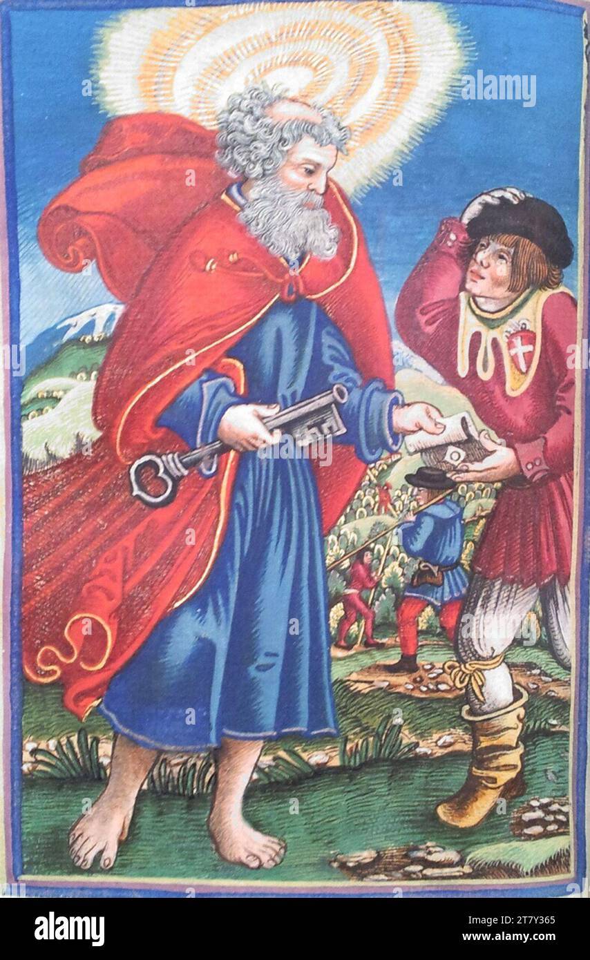 Georg Lemberger New Testament (Luther Bible): Peter and a messenger ...