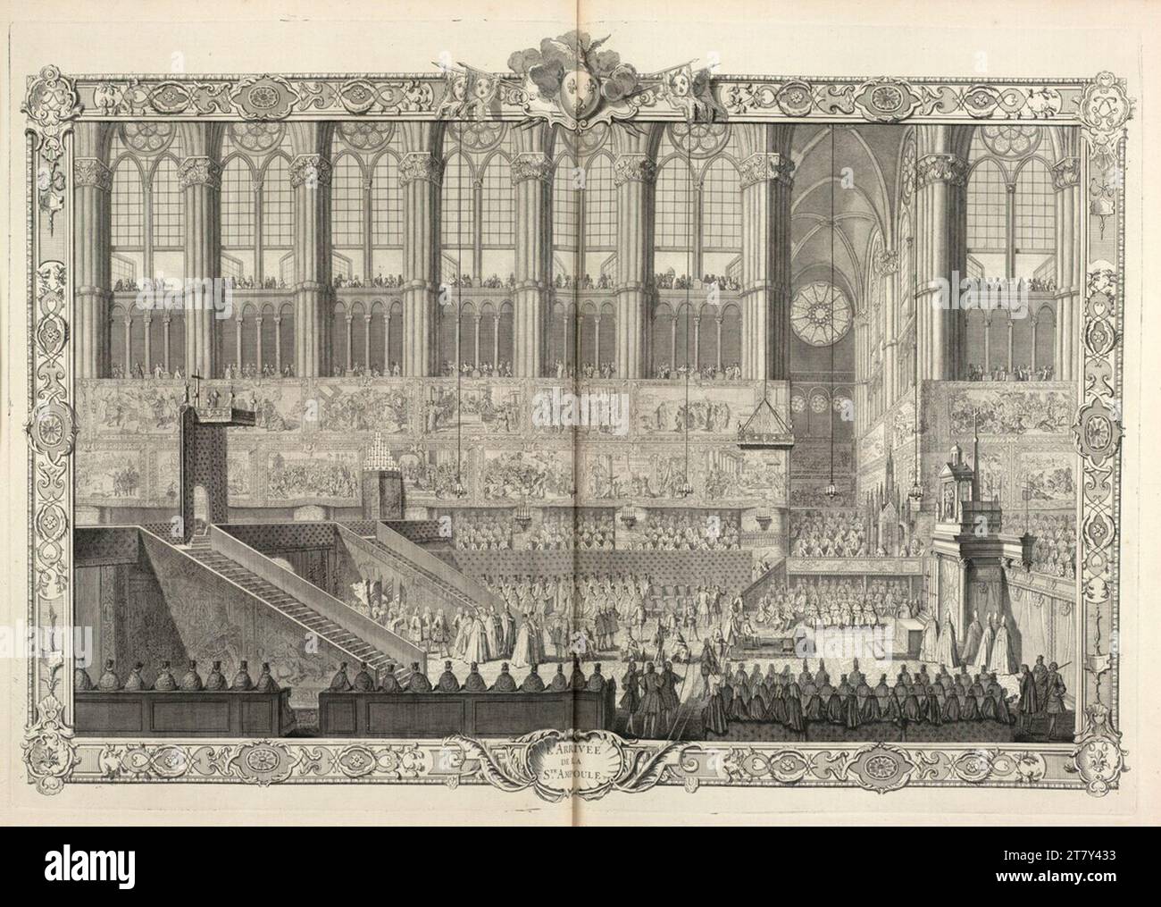 Pierre Dulin The coronation ceremony of Louis XV, King of France and Navarra, in the church of ...