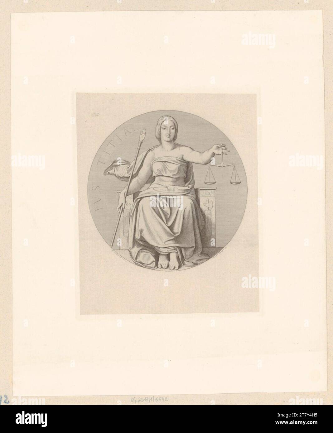 Moritz von Schwind Allegorical figure: Justitia (justice). Copper ...