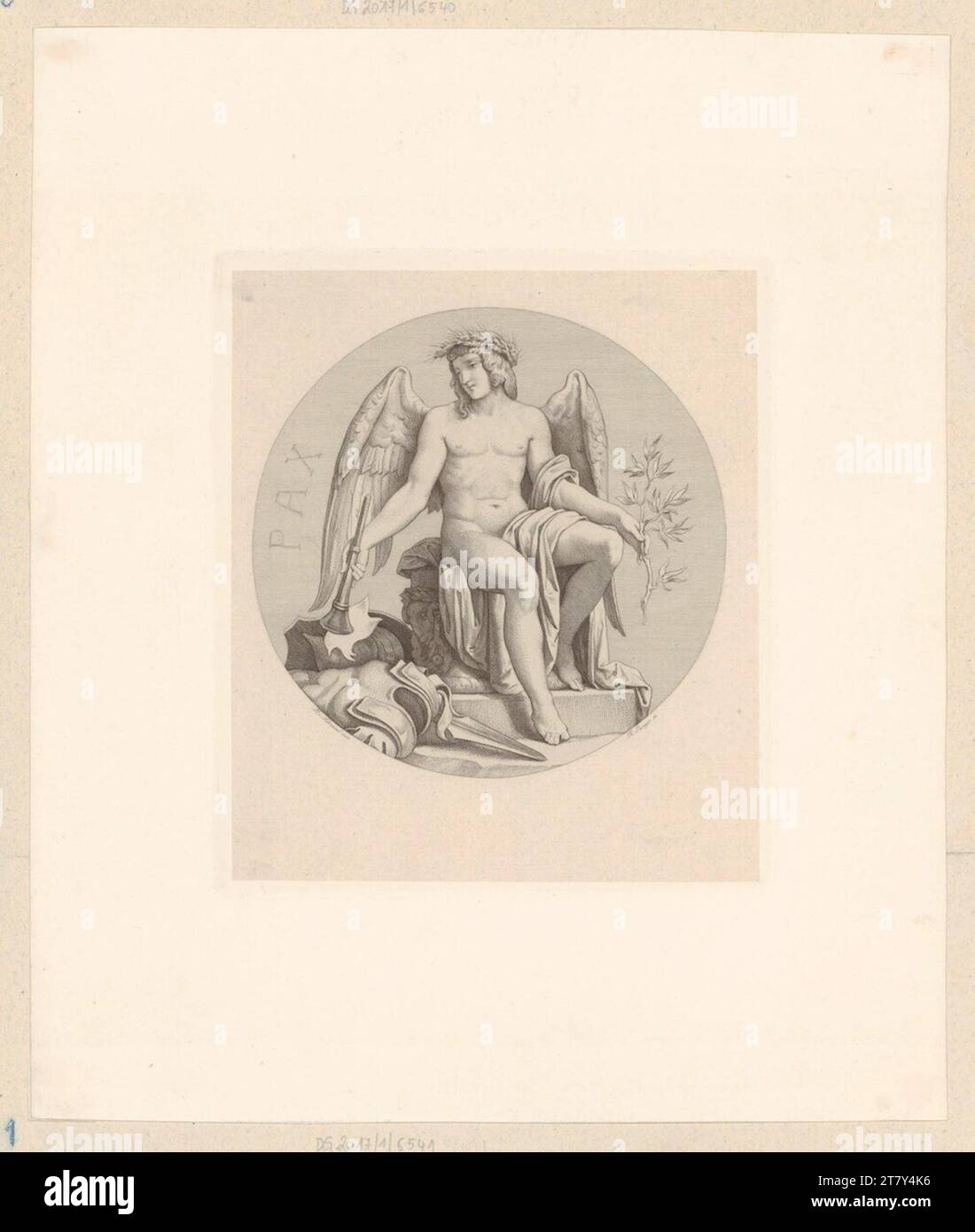 Moritz von Schwind Allegorical figure: Pax (peace). Copper engraving ...
