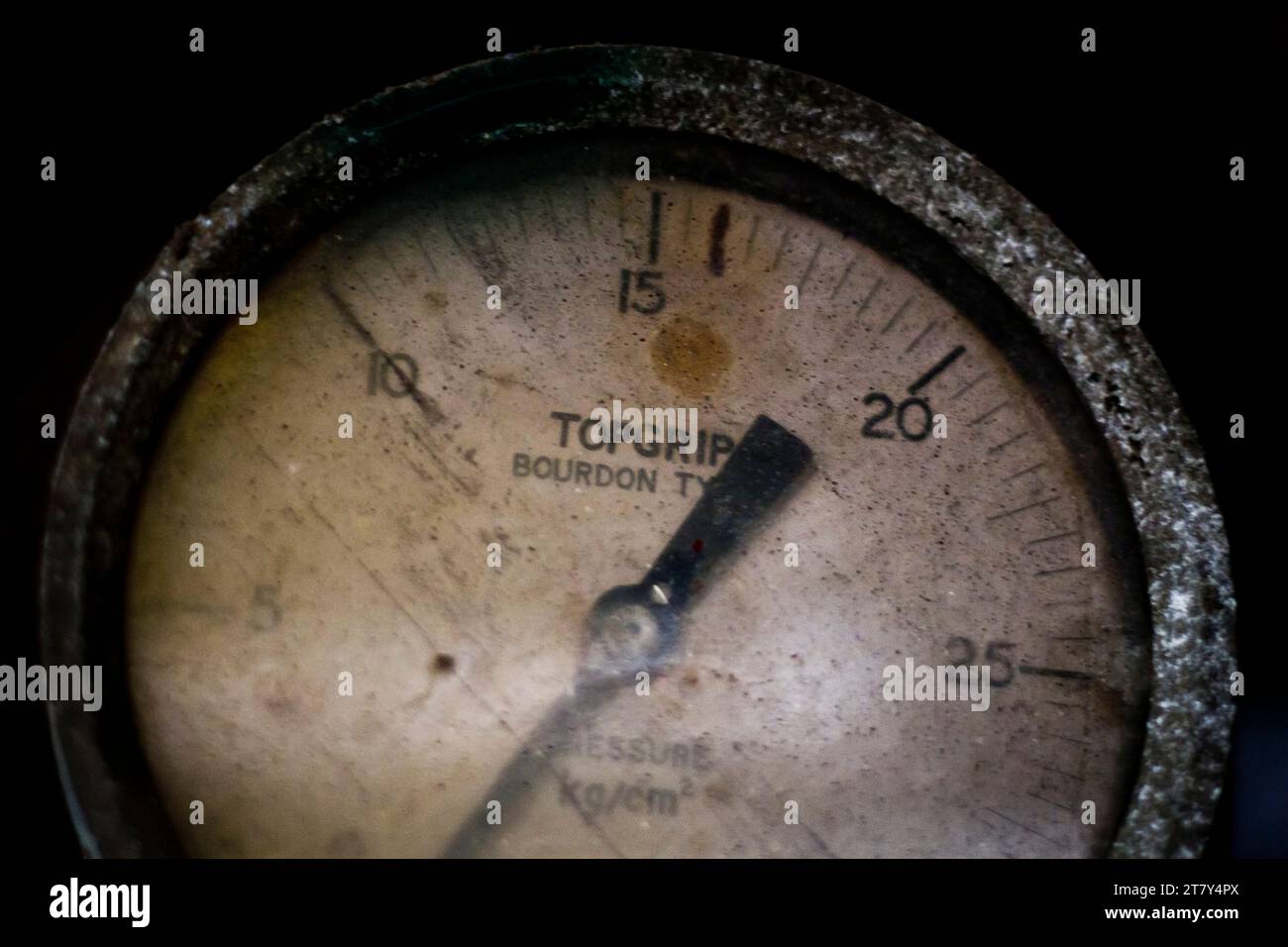 Detail of an old steam engine in the process of being restored for the ...