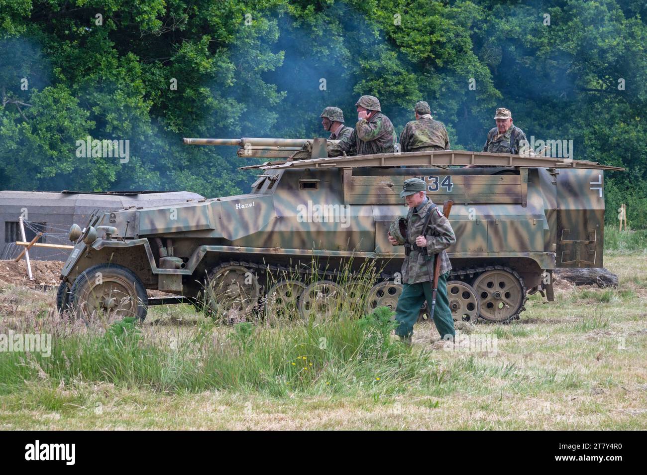 An Armoured personnel carrier and German troops taking part in ...