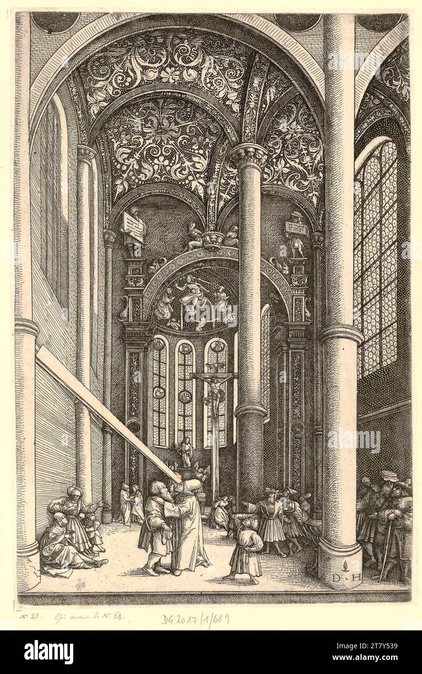 Daniel Hopfer Interior of the Augsburg Dominican brick St. Katharina ...