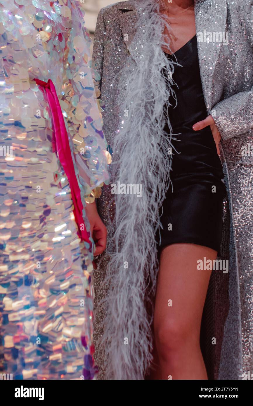 Fashion details of long Haute couture boudoir dresses outfits ...