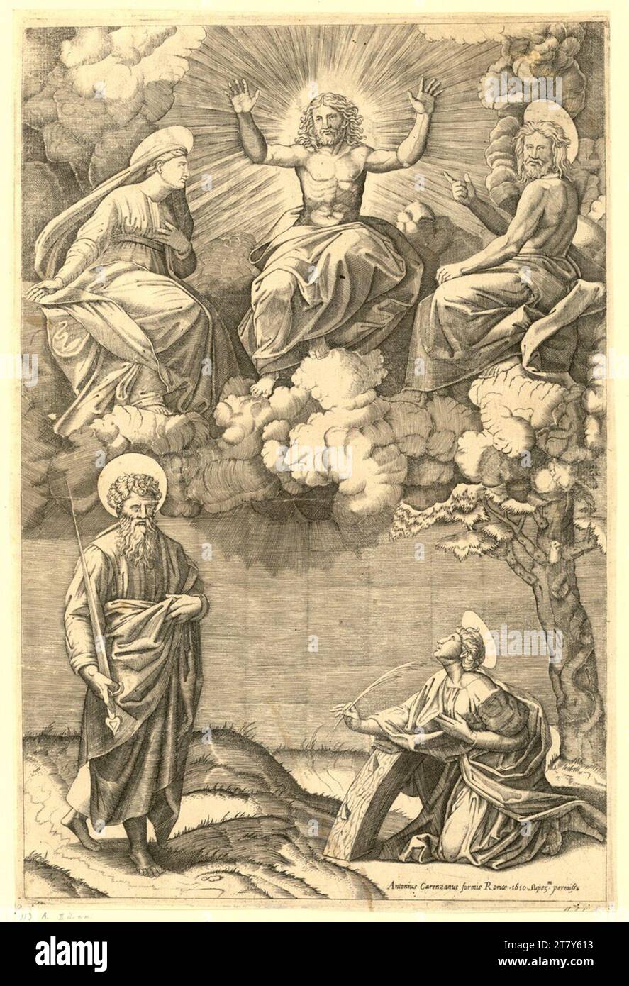 unbestimmt Christ, Maria, John the Baptist and the St. Katharina of ...