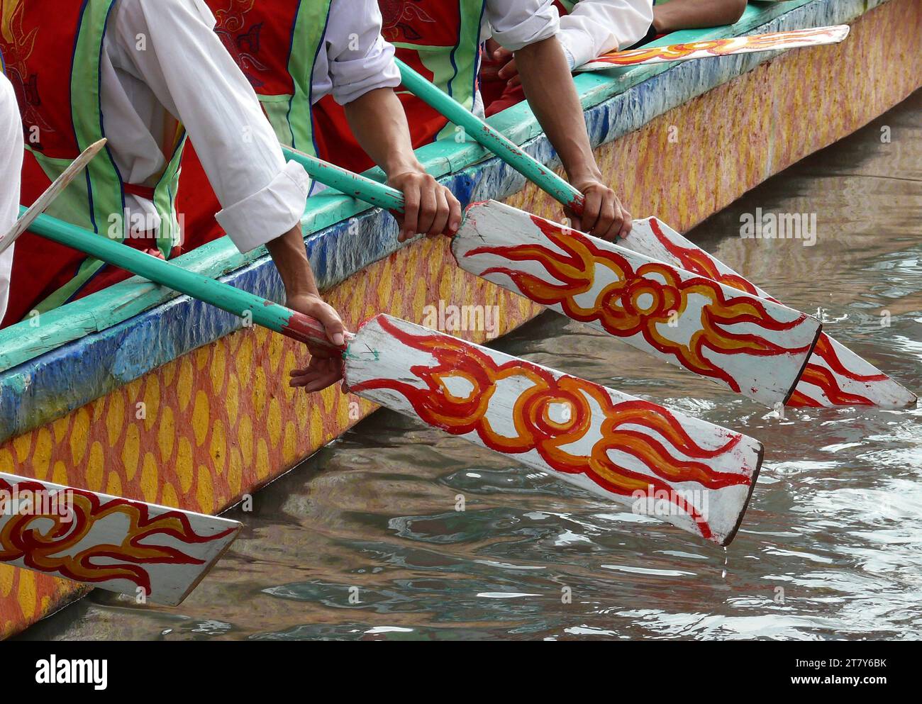 Dragon boat race in Quan Lan island. A dragon boat (also dragonboat) is ...