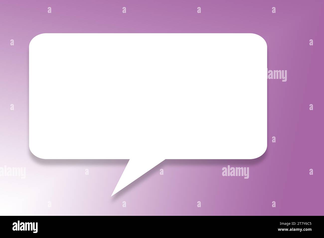 White speech bubble against violet background, 2D illustration Stock ...