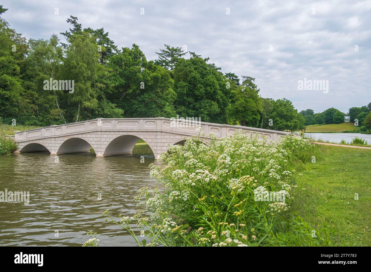 The roman style, five arched Bridge over the Serpentine Lake at ...