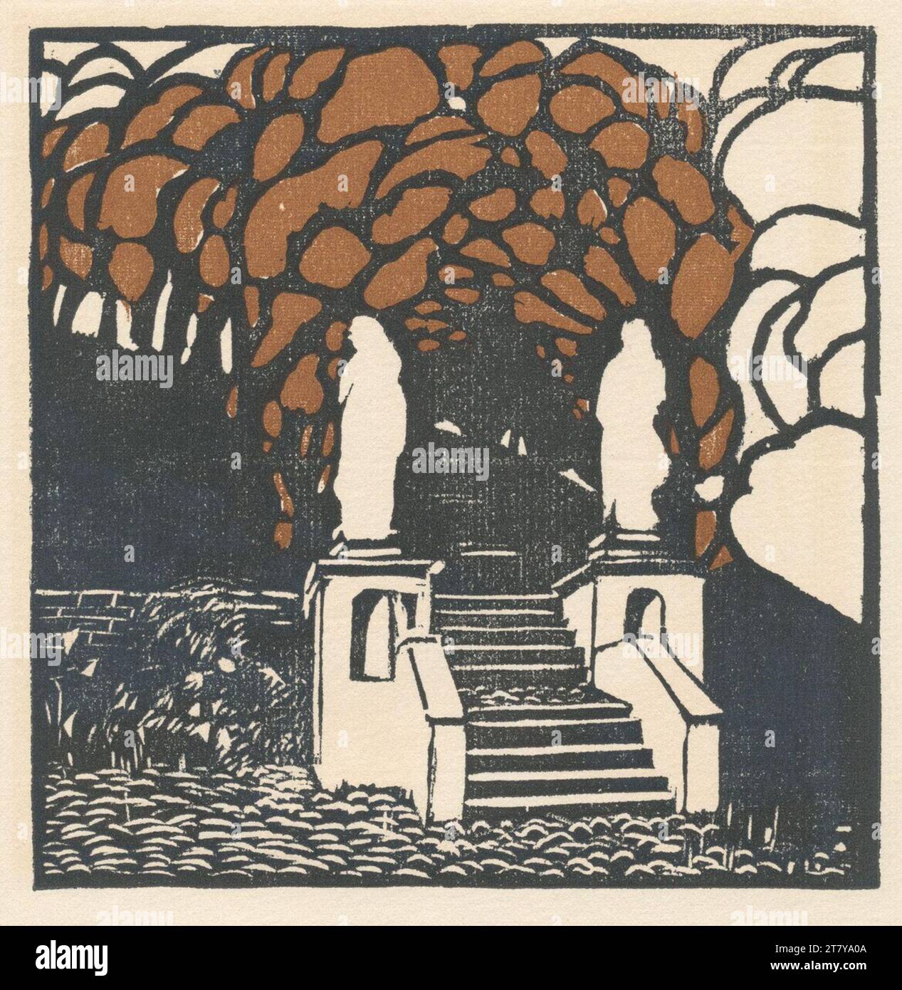 Robert von Bach Way of the Cross from Heiligenkreuz. Colored woodcut ...