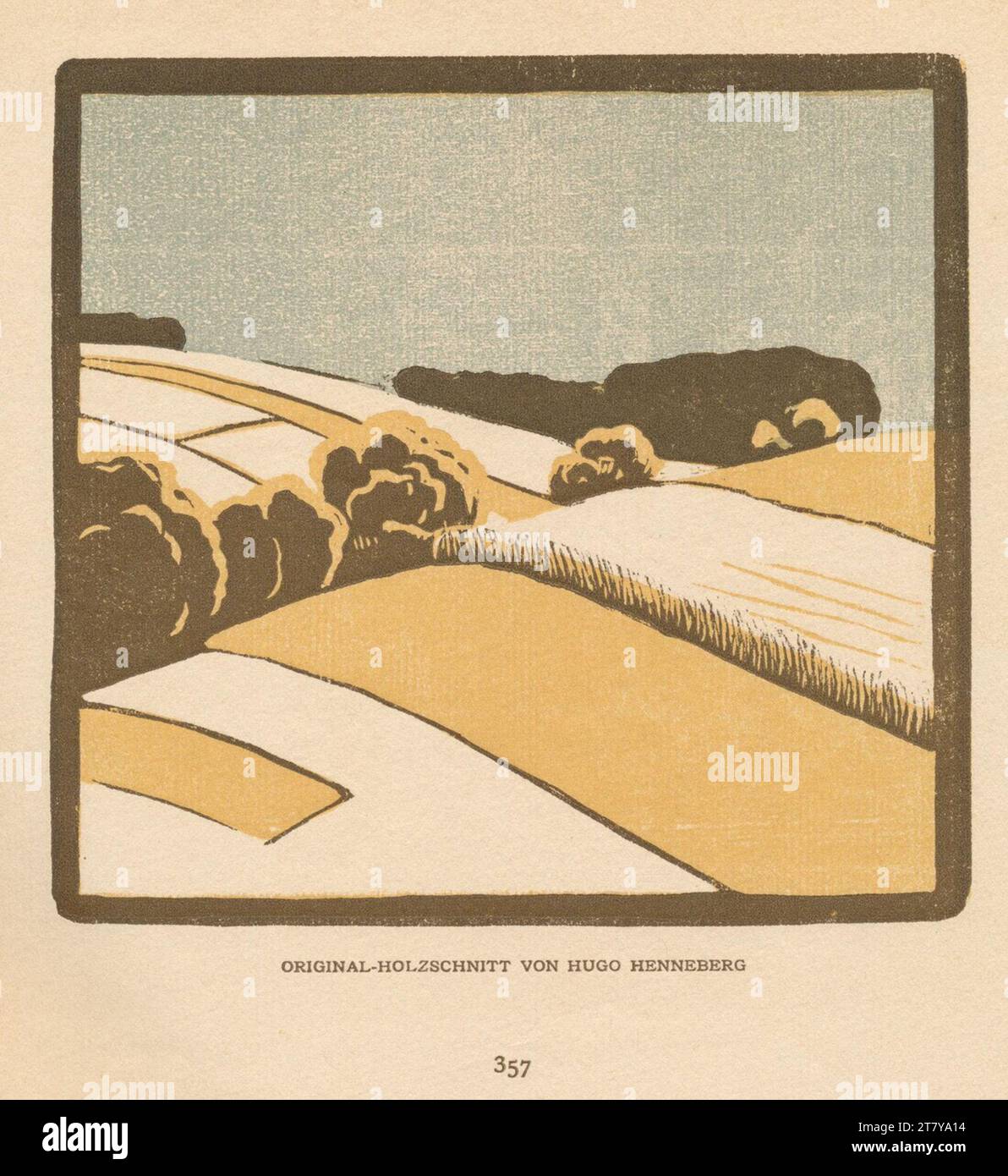 Hugo Henneberg From the series landscapes: fields. Colored woodcut 1903 ...