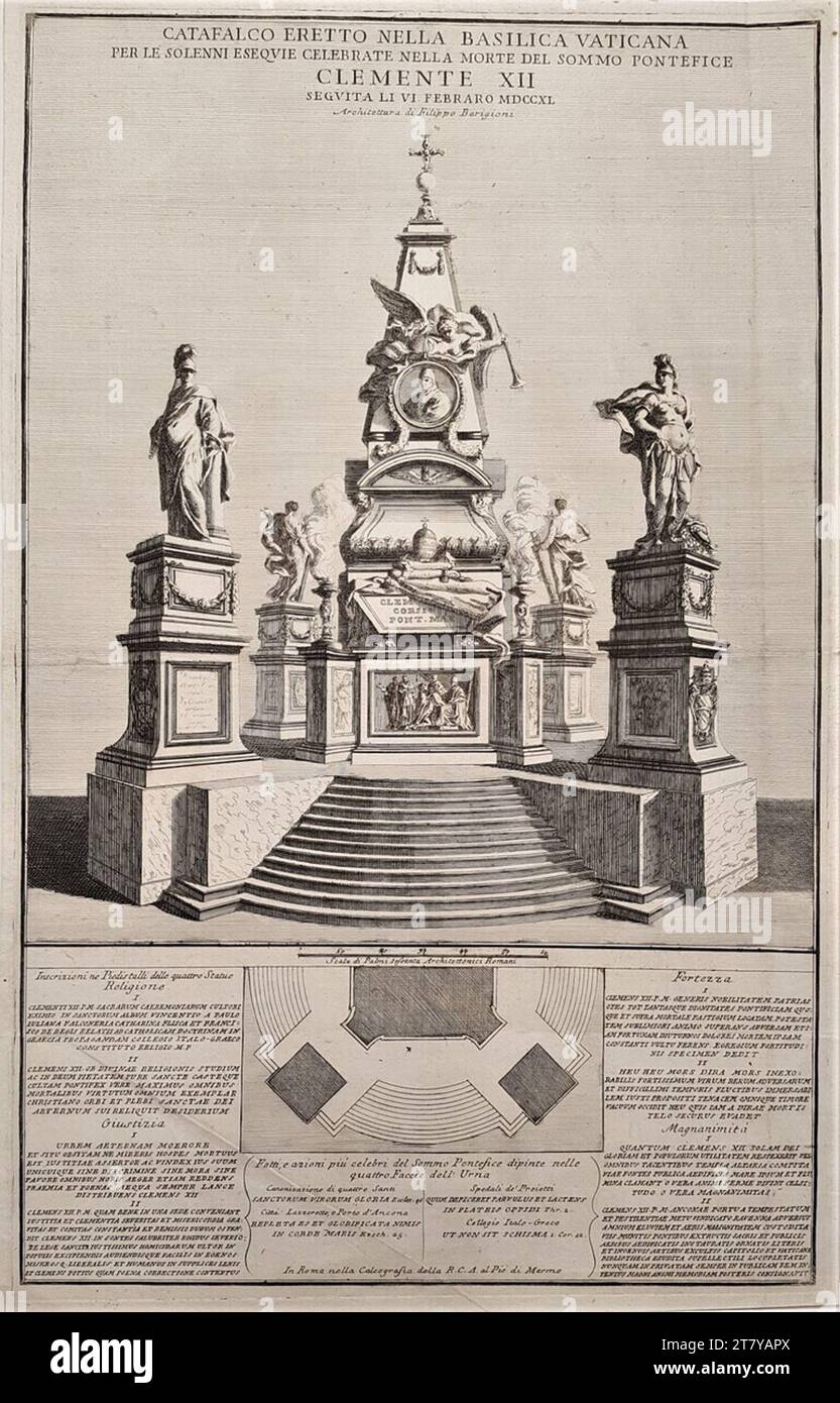 Anonym (Radierer in) Fundle of funeral to the exequias for Pope Clemens ...