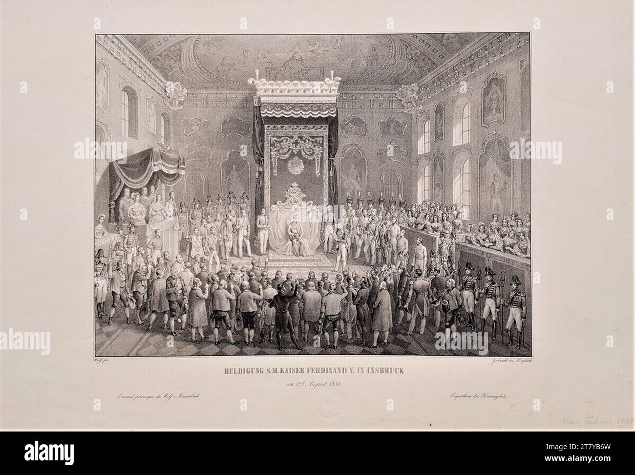 Franz Wolf (Lithograph in) Hability S.M. Emperor Ferdinand V. in ...