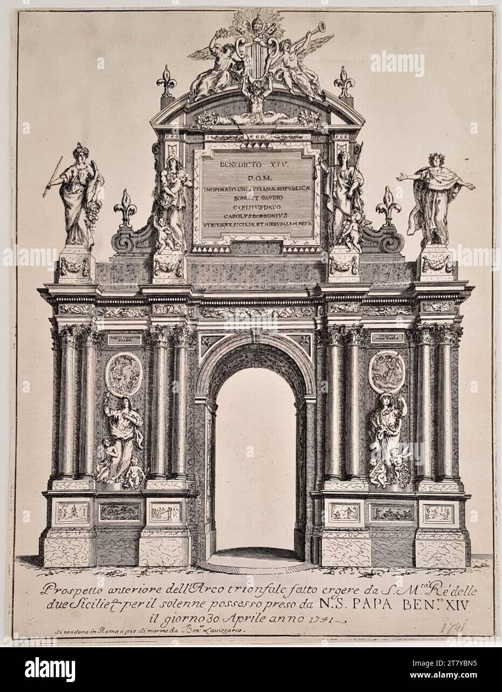 Anonym (Radierer in) Triumphal arches of the king of both Sicily in ...