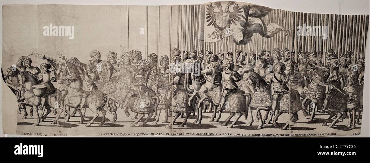 Nikolaus Hogenberg (Radierer in) Triumphal procession of Emperor ...