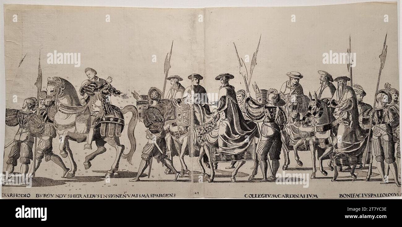 Nikolaus Hogenberg (Radierer in) Triumphal procession of Emperor ...