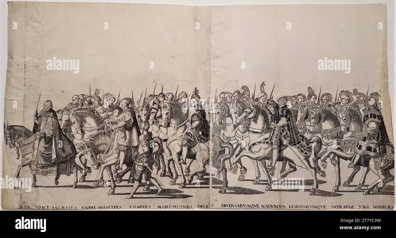 Nikolaus Hogenberg (Radierer in) Triumphal procession of Emperor ...