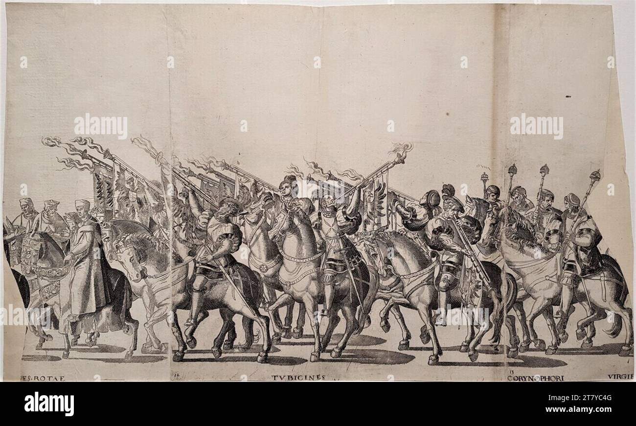 Nikolaus Hogenberg (Radierer in) Triumphal procession of Emperor ...