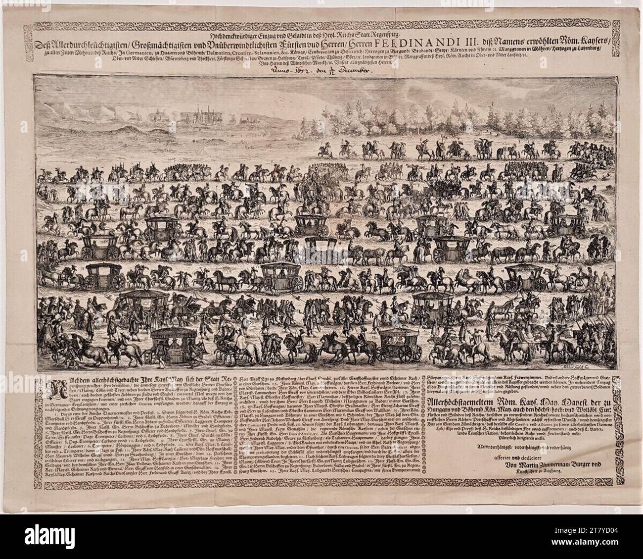 Melchior Küsel (Engraver) Ceremonial entry of Emperor Ferdinand III. in ...