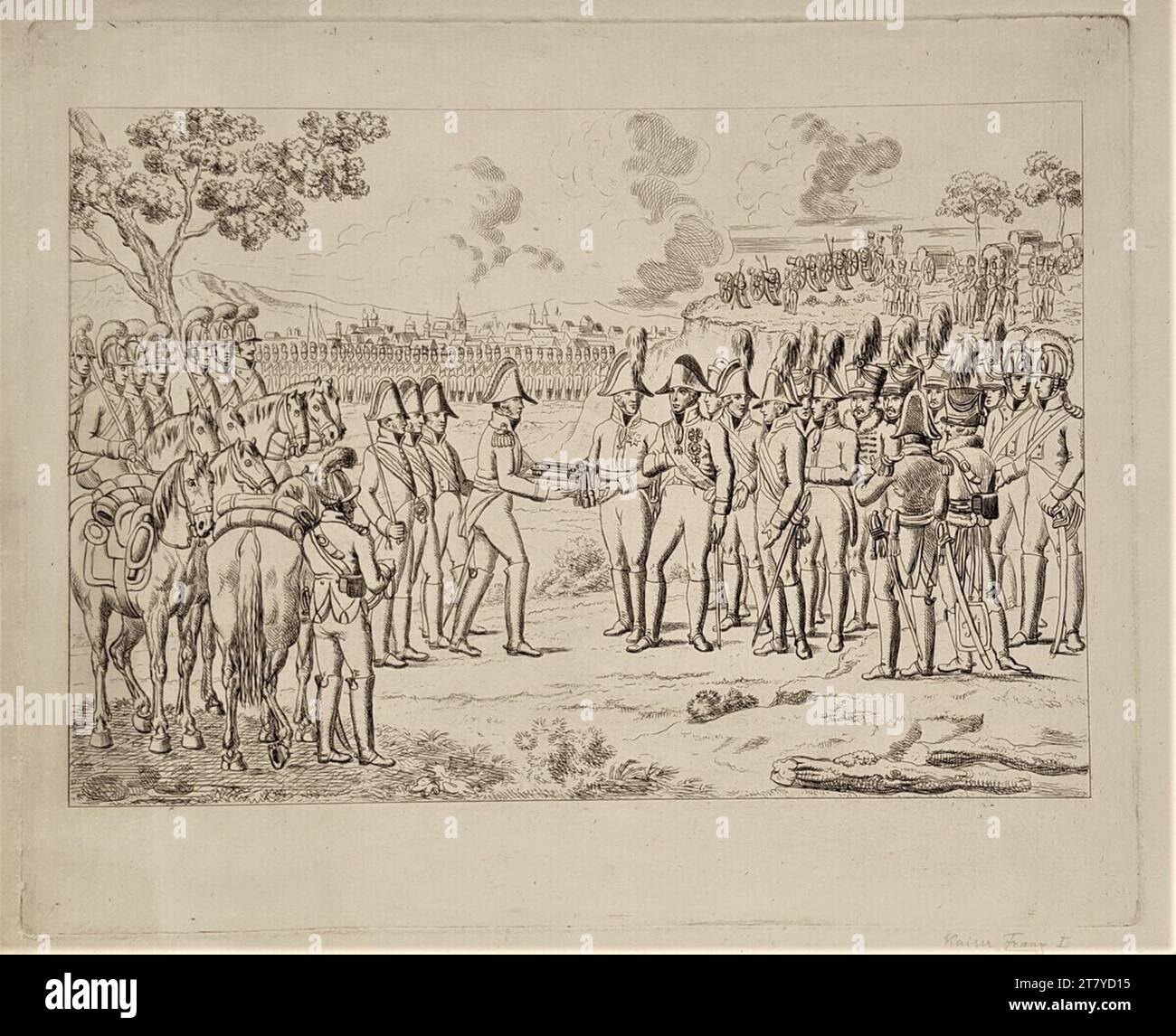 Anonym Emperor Franz I of Austria welcomes the keys of a city. Outline ...