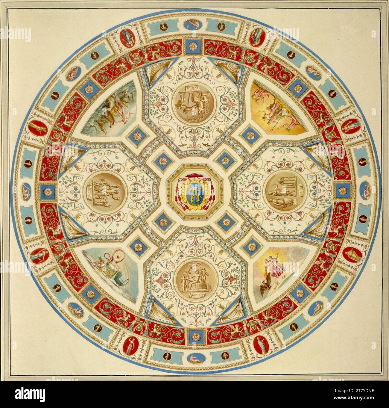 Marco Carloni Ceiling paintings in the Villa Madama: Round blanket with ...