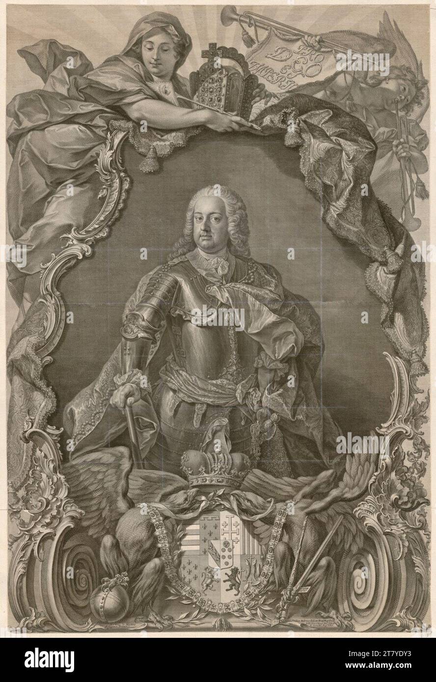 Philipp Andreas Kilian Franz Stephan (Franz I.) After the coronation with the Reichskrone ...