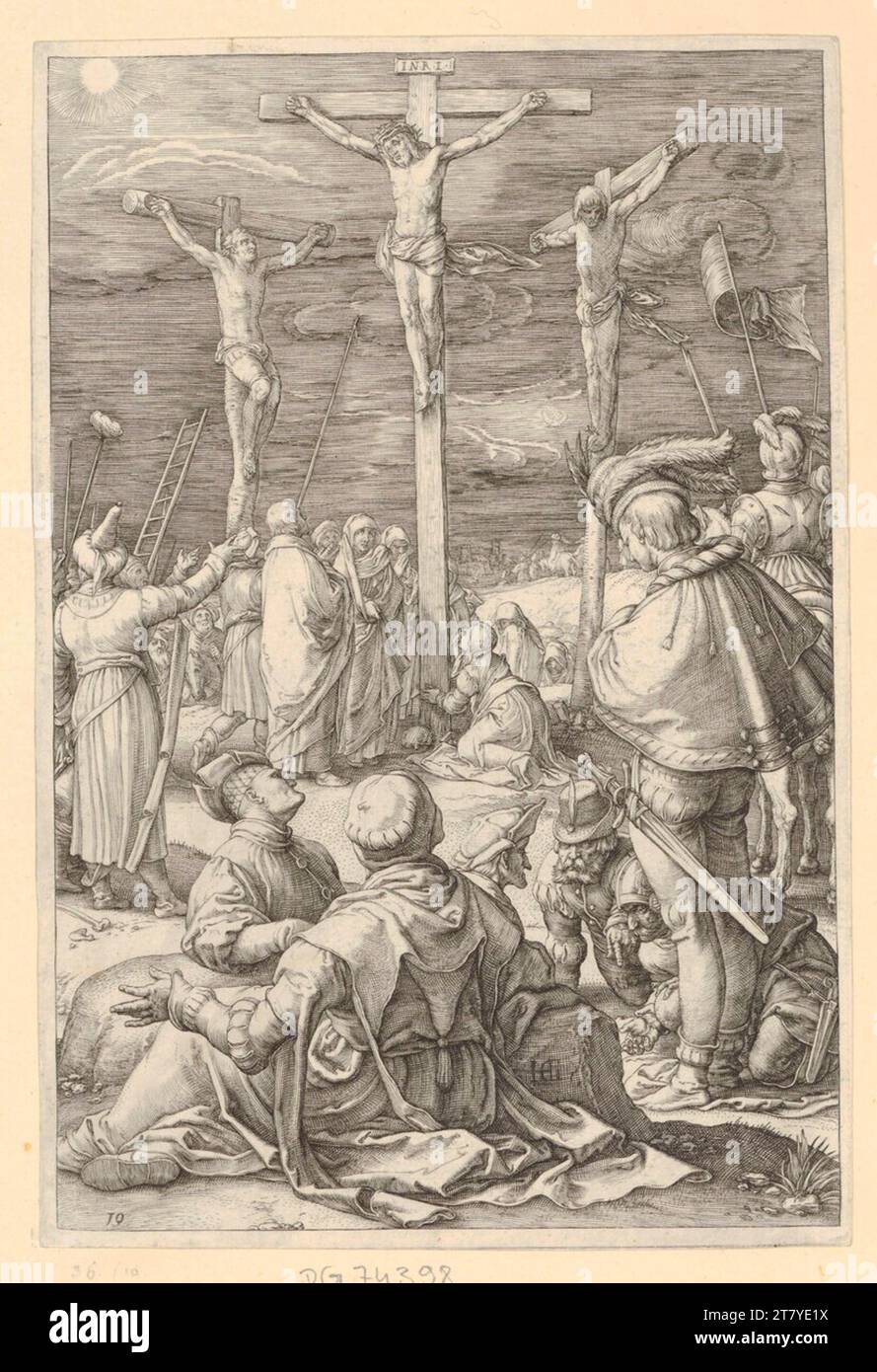 Hendrick Goltzius (Ausführende r Künstler in) The crucifixion. Copper ...