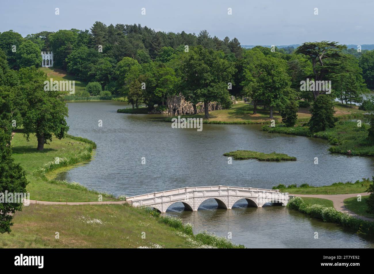 The roman style five arched Bridge over the Serpentine Lake and The ...