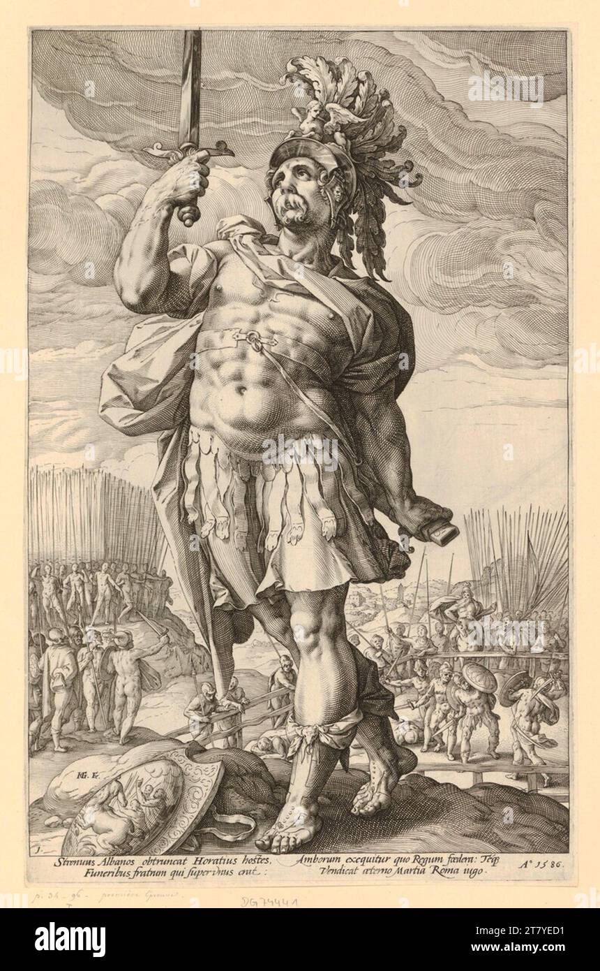 Hendrick Goltzius (Engraver) Horace. Copper engraving print 1586 , 1586 ...