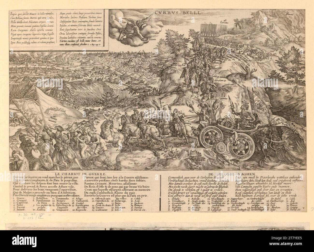 Hendrick Goltzius (Engraver) Allegory on war. Copper engraving print ...