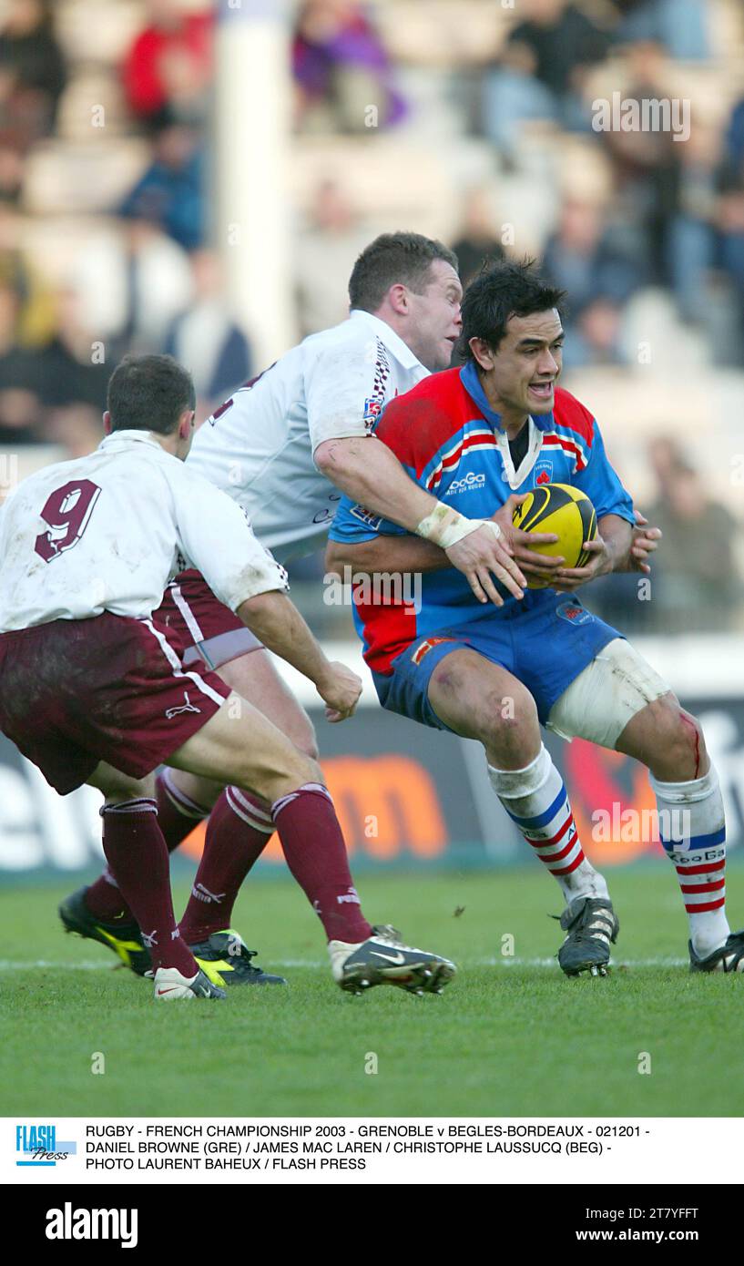 RUGBY - FRENCH CHAMPIONSHIP 2003 - GRENOBLE v BEGLES-BORDEAUX - 021201 ...